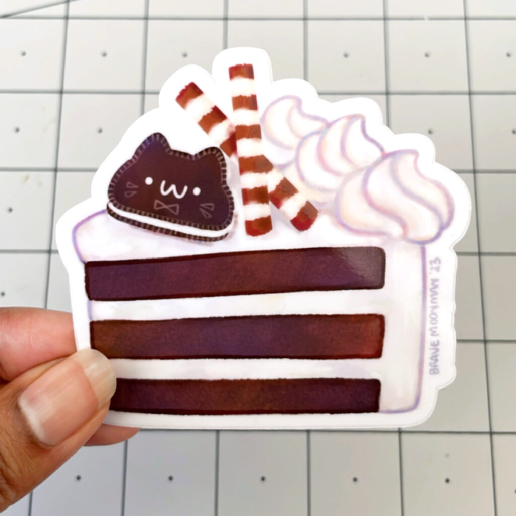 Chocolate Cake Vinyl Sticker - Brave Moonman