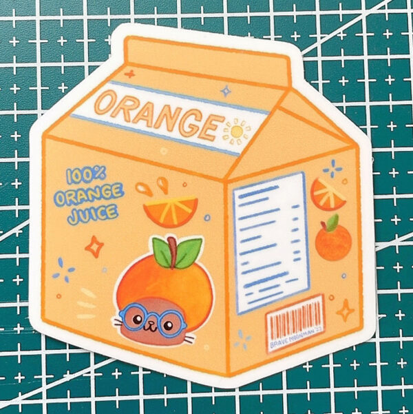 Orange Juice Vinyl Sticker - Brave Moonman